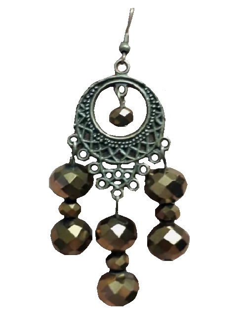 aros cristales bronce f1 Cut | Alma Mora